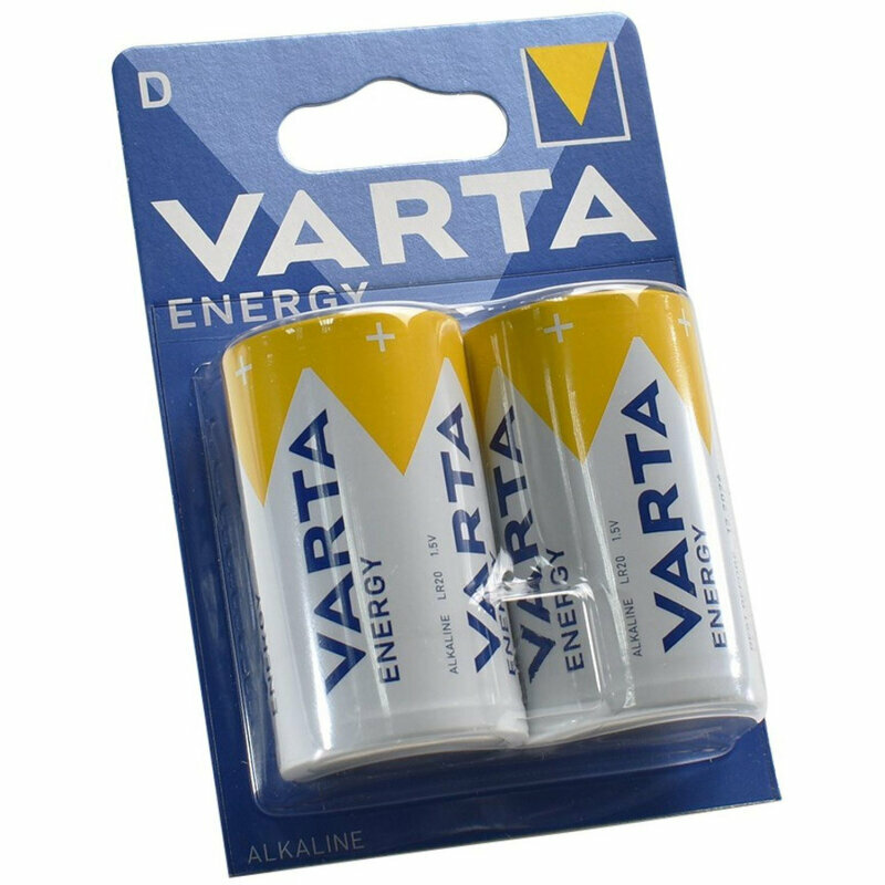 Батарейка Varta ENERGY LR20 D 2шт/бл Alkaline 1.5V (4120) (4120229412), 1931778