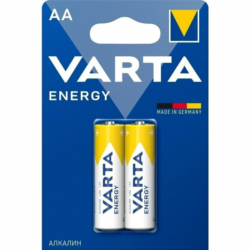 Батарейка Varta ENERGY LR6 AA 2шт/бл Alkaline 1.5V (4106) (4106229412), 1931780