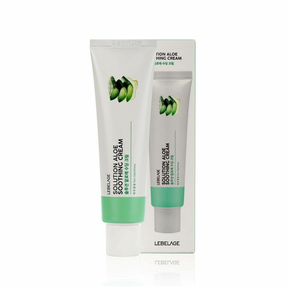 Увлажняющий и успокаивающий крем для лица Lebelage "Solution Aloe Soothing cream" с экстрактом алоэ вера, 50 мл