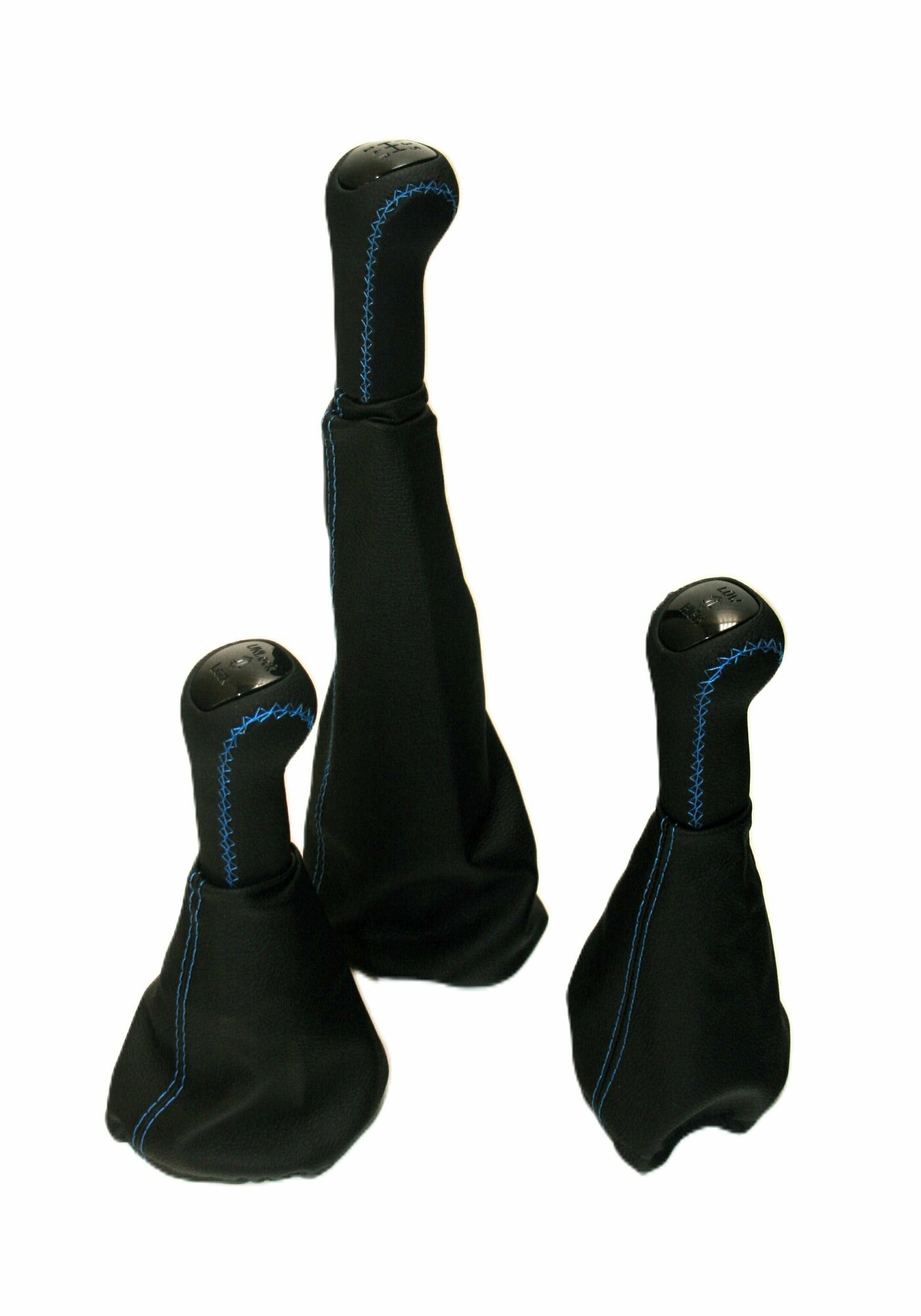 Комплект ручек + чехлов КПП для LADA NIVA 4x4 Нива (Ваз) 21213, 21214 Синяя строчка.