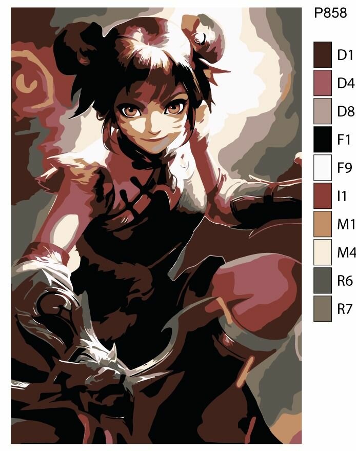 Детская картина по номерам P858 "Игра Mobile Legends. Ван Ван" 20x30