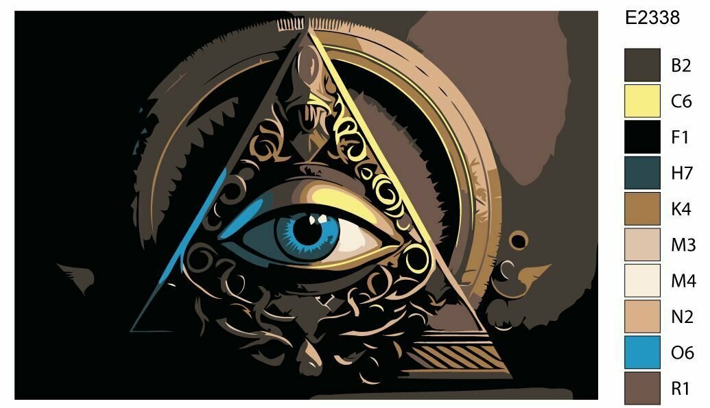 Детская картина по номерам E2338 "Мистический треугольник. Всевидящее око" 30x20