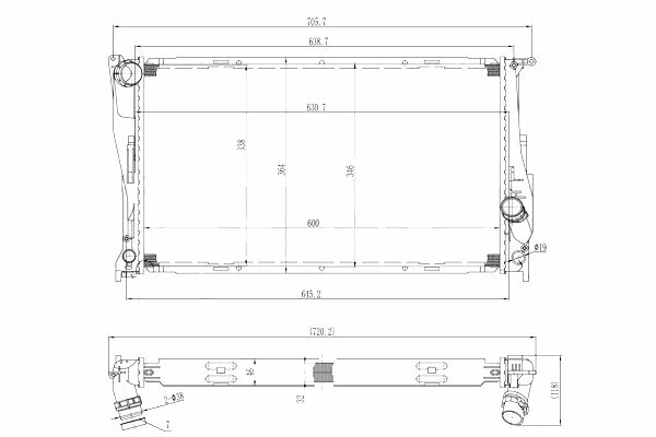 Zekkert Радиатор охлаждения двигателя для BMW 1 (E82 88) 07- 3 (E90-92) 06- X1 (E84) 11- Z4( E89) 09-
