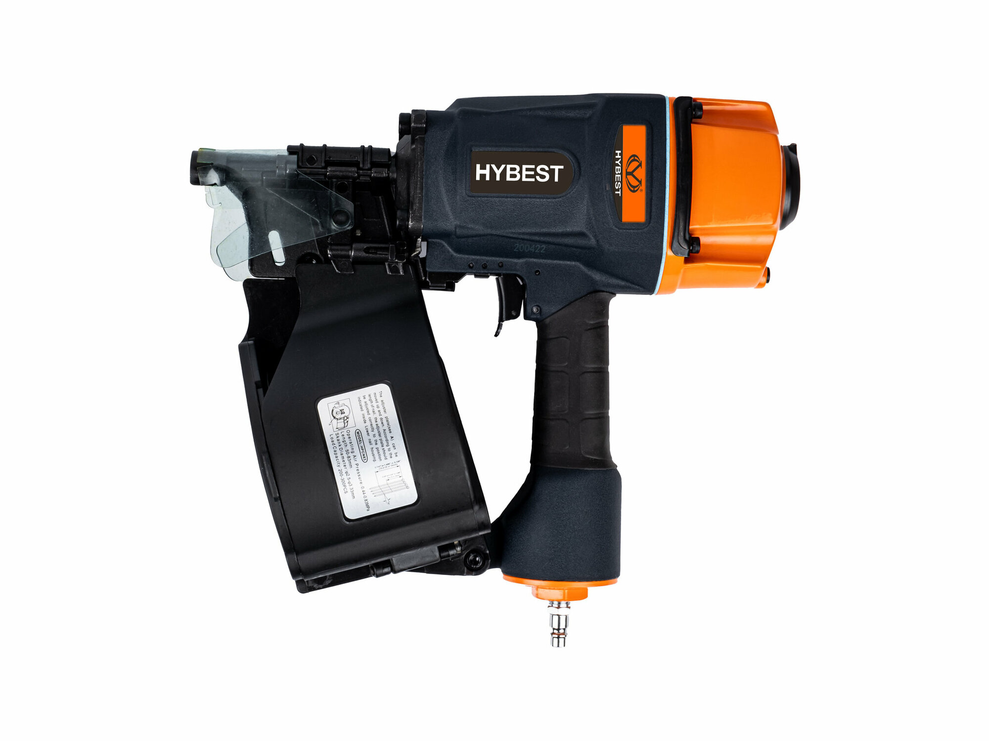 Пневматический гвоздезабивной пистолет Hybest HPCN83 по дереву / Пневмопистолет барабанный Хайбест (нейлер)