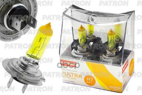 Комплект галогенных ламп коробка 2шт H7 12V 55W 2800K PX26d Fog Ultra Stream (желтый свет, отличная видимость в любую погоду).