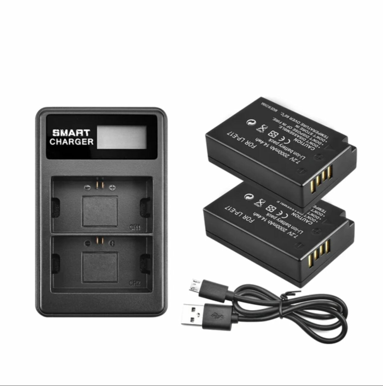 Комплект Bonacell, аккумуляторы LP-E17, зарядное устройство, для Canon, 2 шт.