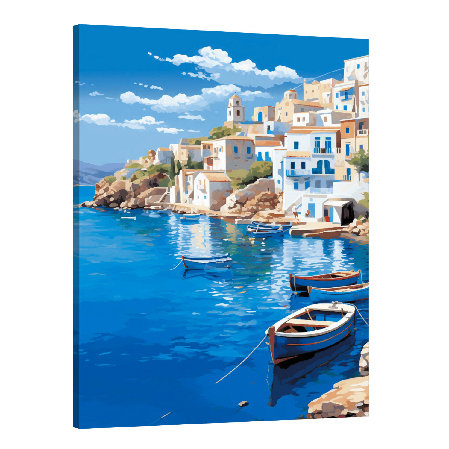 Интерьерная картина 50х70 "Греция в объятиях моря"