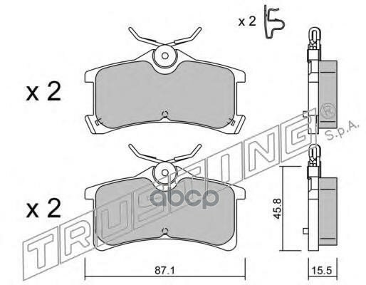 К-т дисков. тормоз. колодок TOYOTA Avensis 2000-, Corolla 1997- R Trusting арт. 4650