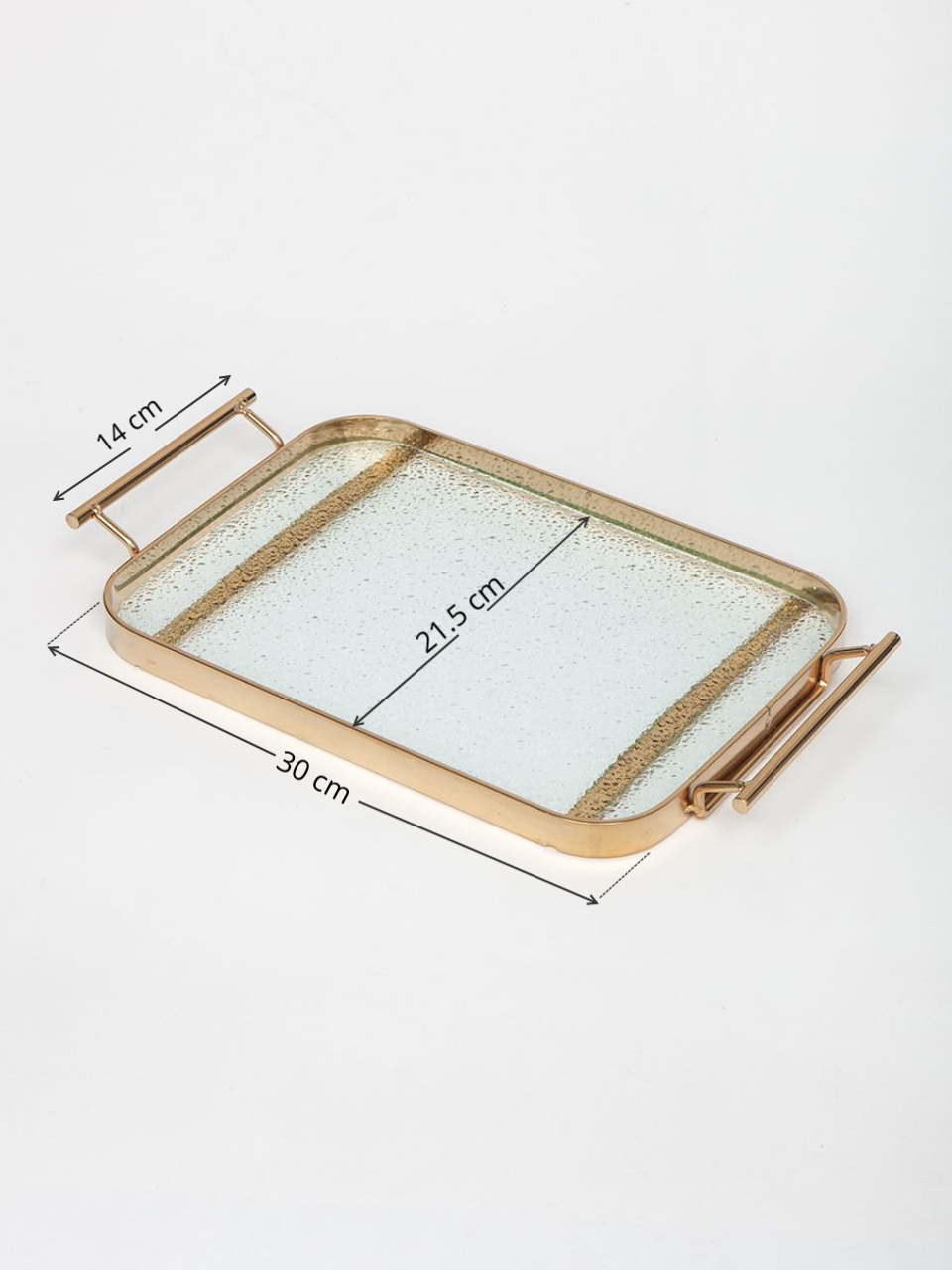 Поднос ISMAT, интерьерный, прямоугольный, бесцветный, с ручками