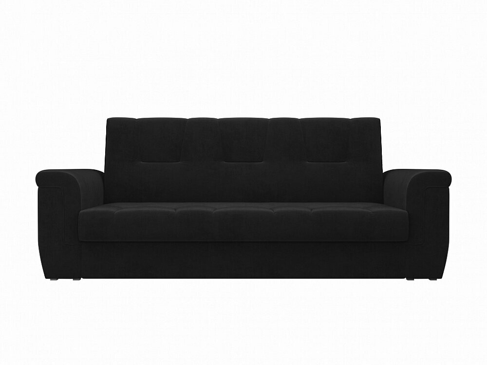 Прямой диван Эллиот Черный Велюр, книжка, 236х97х98 см, с ящиком для белья
