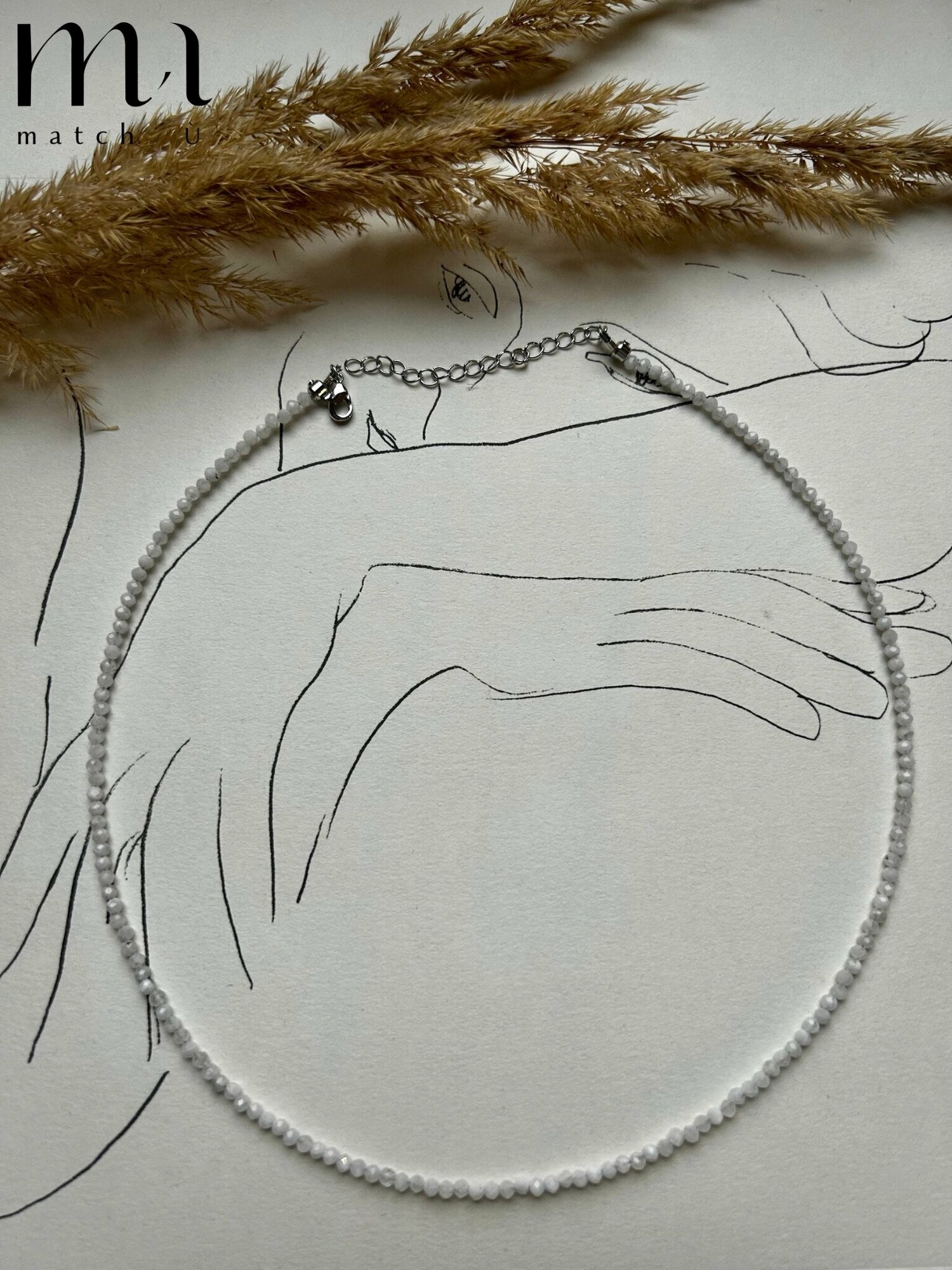 Чокер, лунный камень