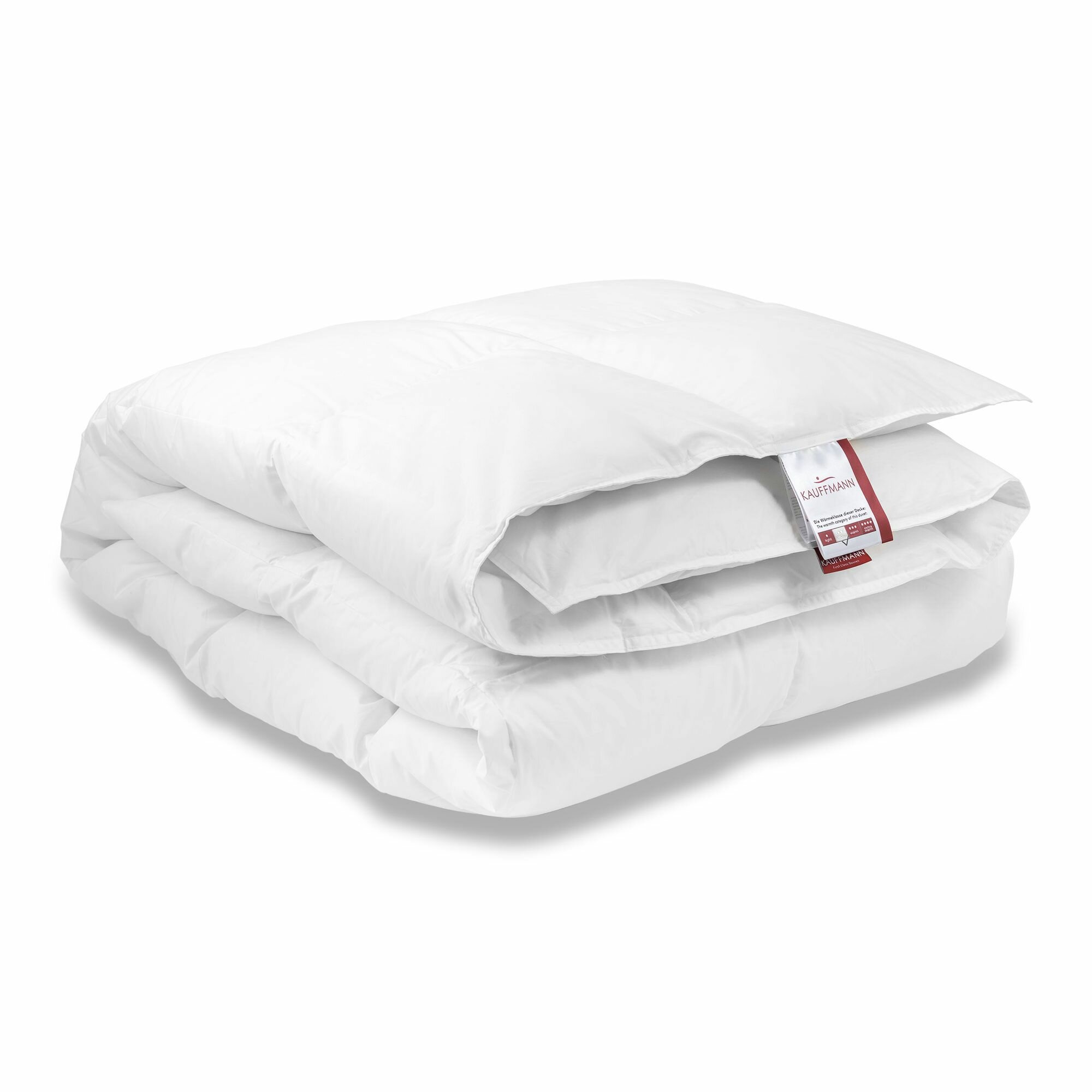 Одеяло пуховое двуспальное Kauffmann SUPERIOR 200x220 средне-теплое, универсальное, 100% пух, хлопок батист