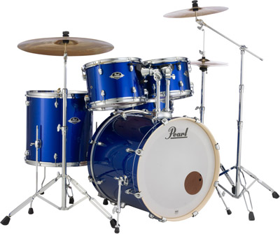 Drum and hardware set Pearl Export EXX705N/C717 - Ударная установка в составе: большой барабан 20x16, малый барабан 14x5.5, томы 12x8 и 10x7, напольный том 14x14, набор стоек HWP-830 и тарелки PCP-204S. Цвет #717 высоковольтный синий