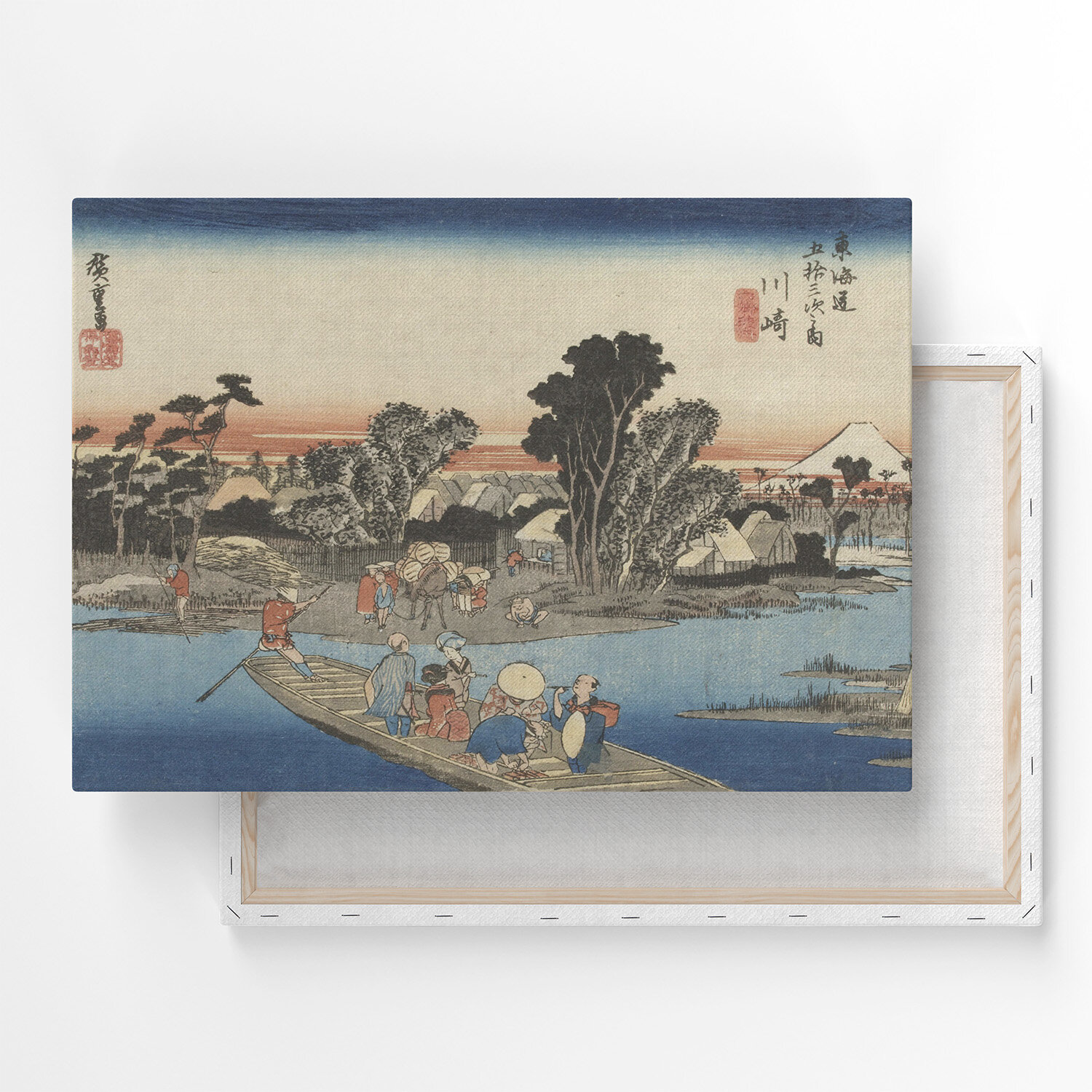 Картина на холсте, репродукция / Утагава Хиросигэ - Kawasaki, Rokugo Ferry / Размер 30 x 40 см