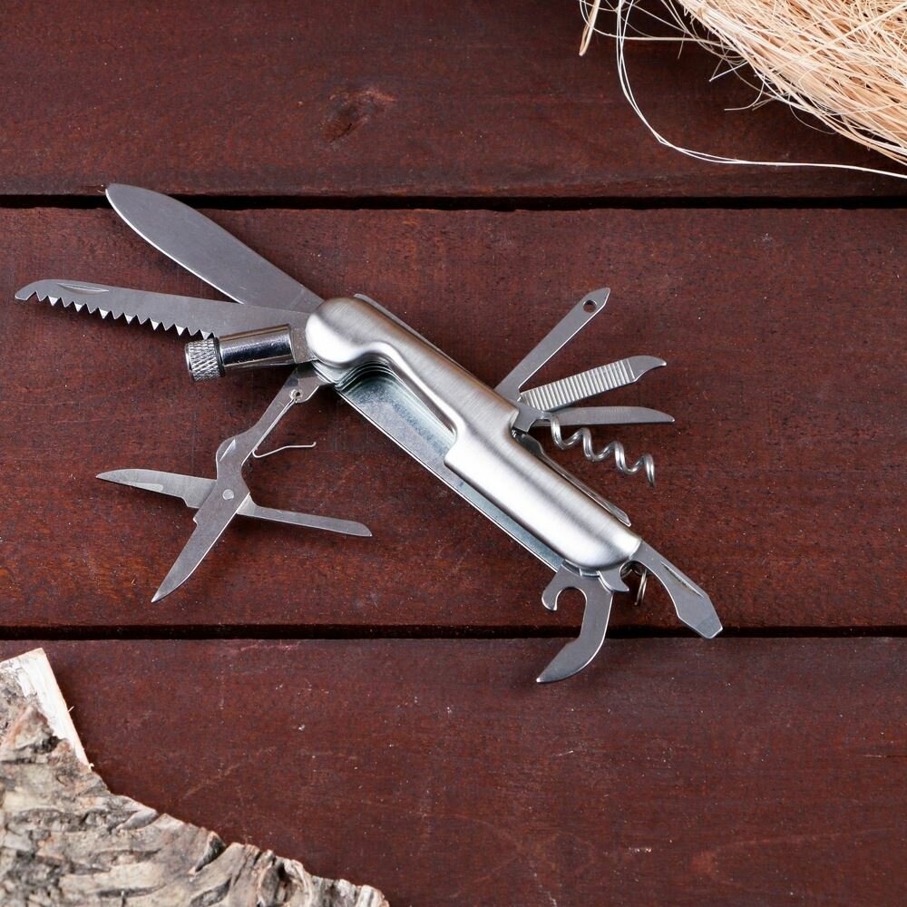 Нож швейцарский "Альпы", 11в1 с фонариком