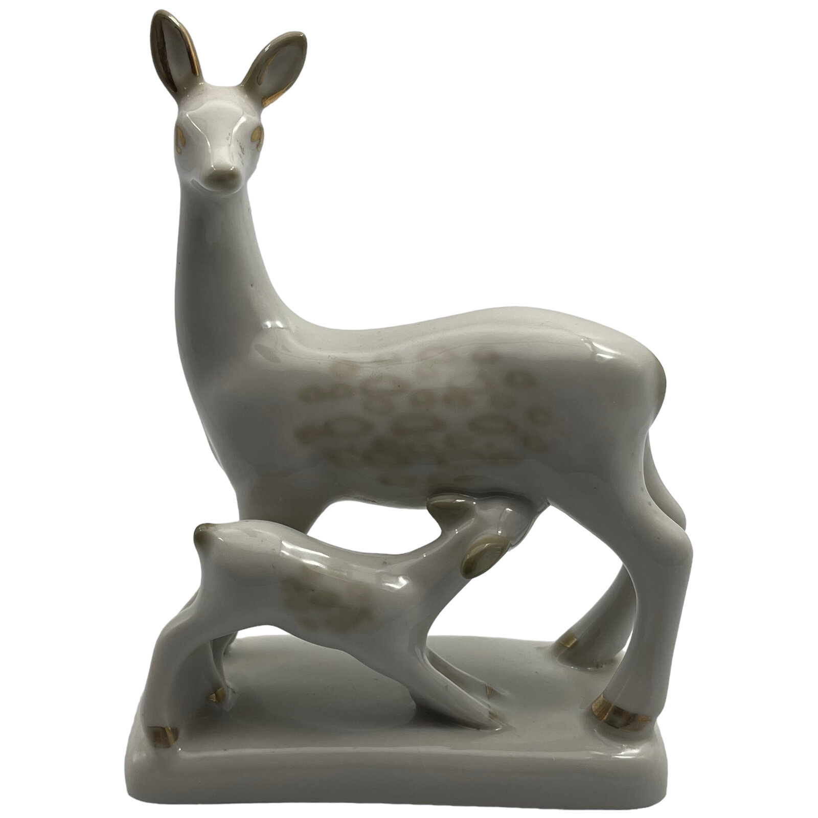 Фарфоровая статуэтка "Олениха с оленёнком" 1973-1991 гг. Автор Дуденко С. И, Полонне ЗХК, СССР