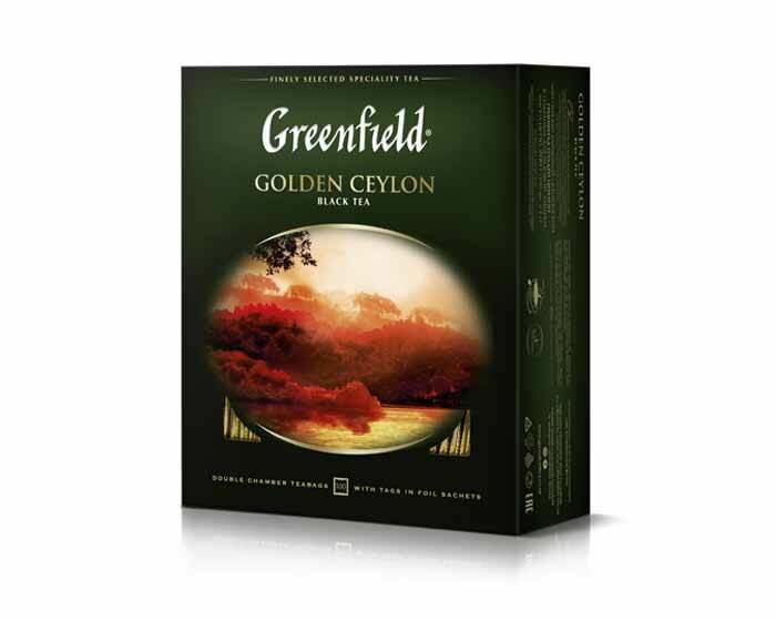 Чай черный в пакетиках из фольги Greenfield Golden Ceylon, 100 пак/уп (Гринфилд)