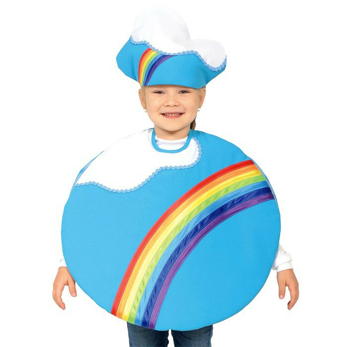 Костюм карнавальный радуга (накидка, шапка) р.34/128 ткань арт.5288