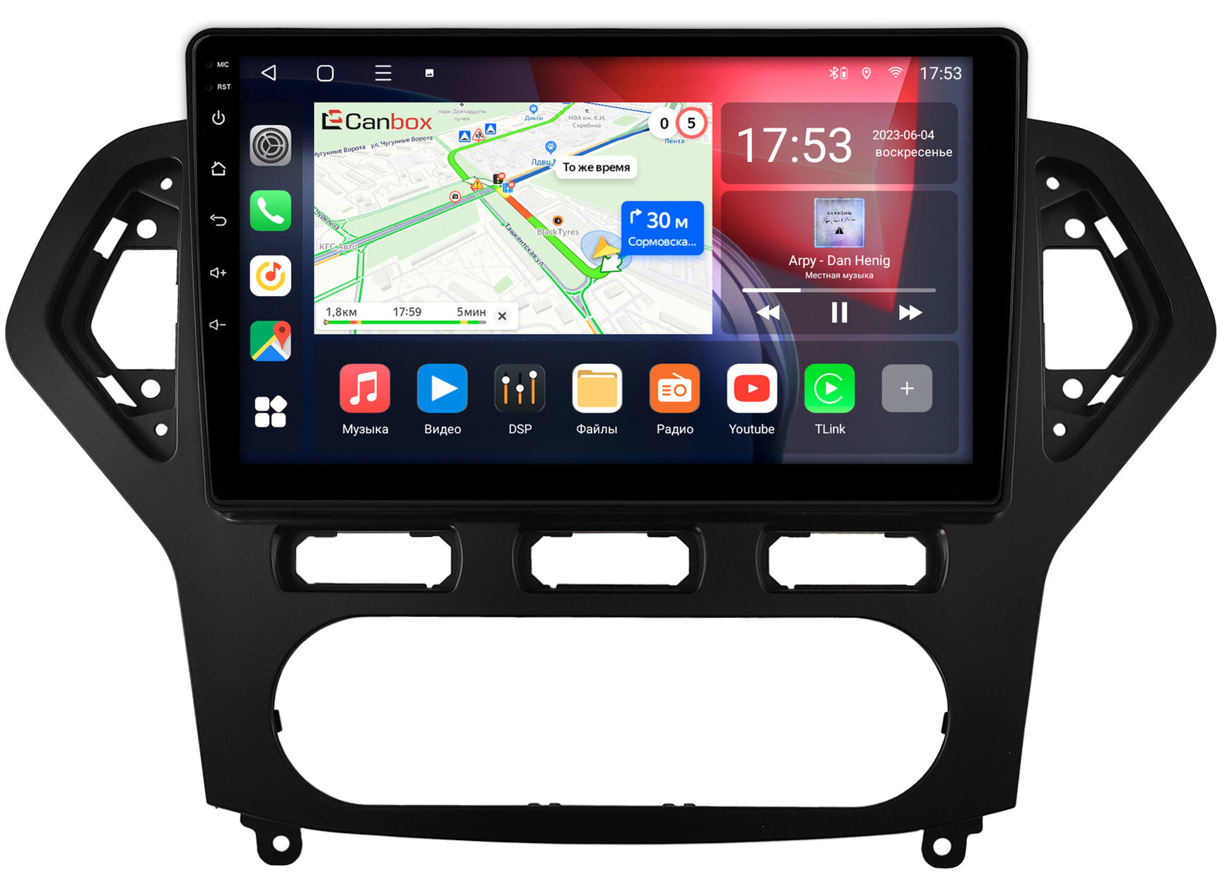Штатная магнитола Canbox L-Line 4170-10-1382 для Ford Mondeo 4 2006-2010 на Android 10 (4G-SIM, 2/32, TS18, DSP, QLed)