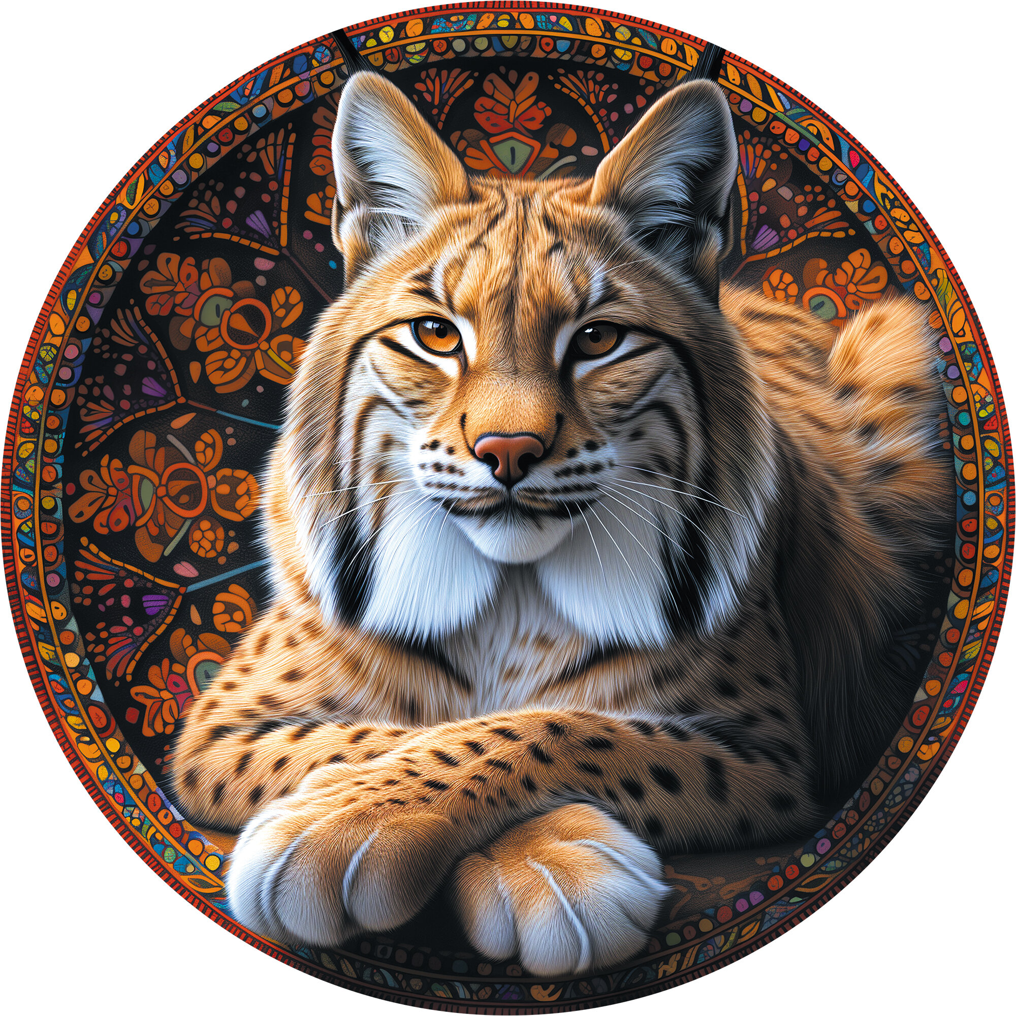 Деревянный пазл "Рысь" коллекции "Мир животных" / 30х30см, 216 деталей / Подарок для взрослых и детей