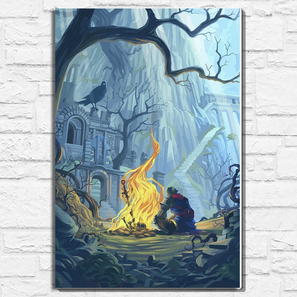 Картина по номерам на холсте игра Dark Souls (Дарк Солс, PS, PC, XBOX) - 15024 В 60x40