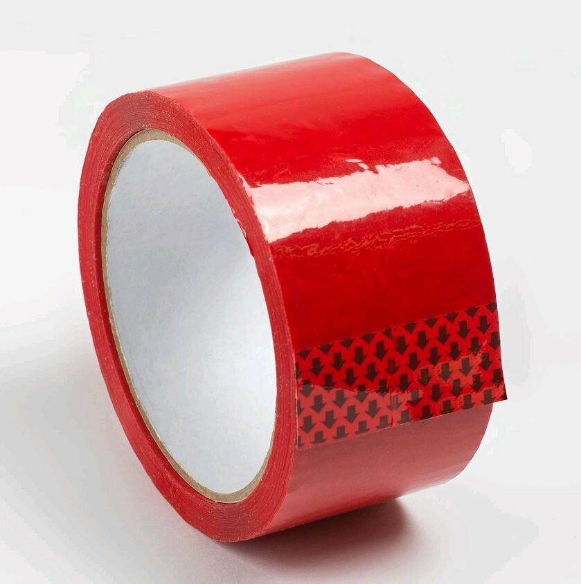 Скотч упаковочный красный 48 мм 40 м