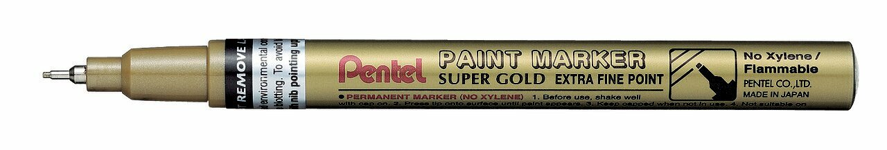 Pentel' Перманентный маркер Paint 0.6 мм пулевидный наконечник для надписей на поверхностях цвет MFP10-Z серебро лаковый