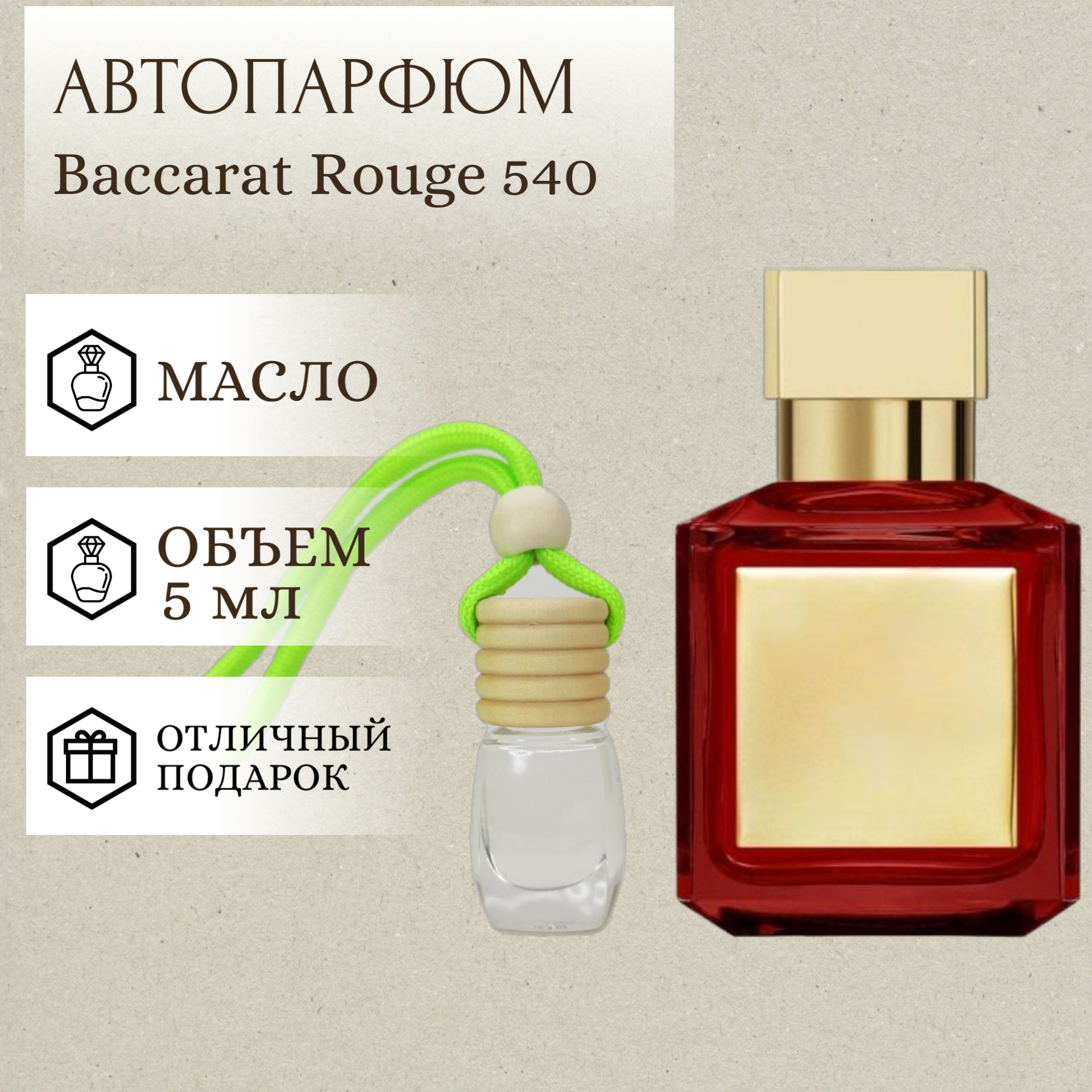 PerfumSecrets; Ароматизатор для автомобиля Baccarat Rouge 540; Баккара 540 автопарфюм 5 мл