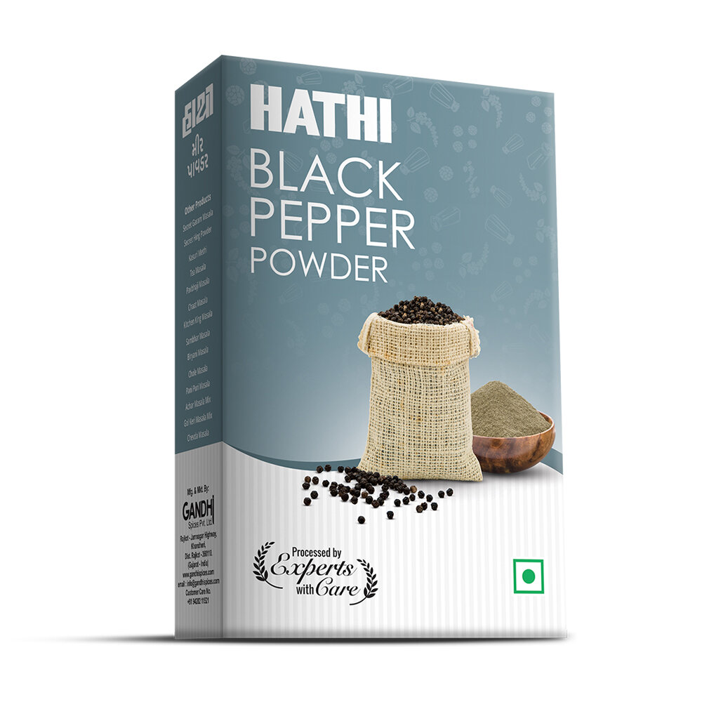Black Pepper Powder / Перец черный молотый / 50 г / коробка / HATHI MASALA