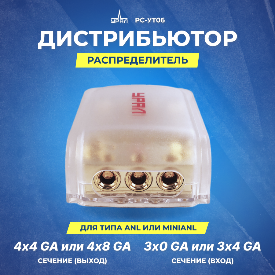 Дистрибьютер питания Ural РС-УТ06 MINI/ANL (0GAx3/4GAx3 -> 4GAx4/8GAx4)