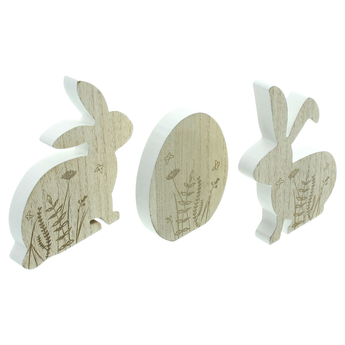 Декоративные фигуры "Пасхальные зайчики и яйцо", 3 фигуры
