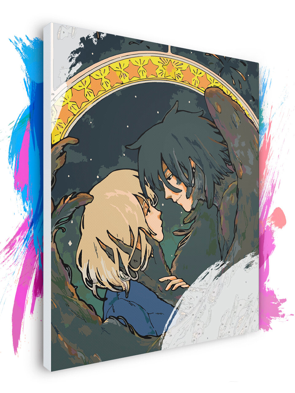 Картина по номерам на холсте Ходячий замок Хаула, 80 х 120 см