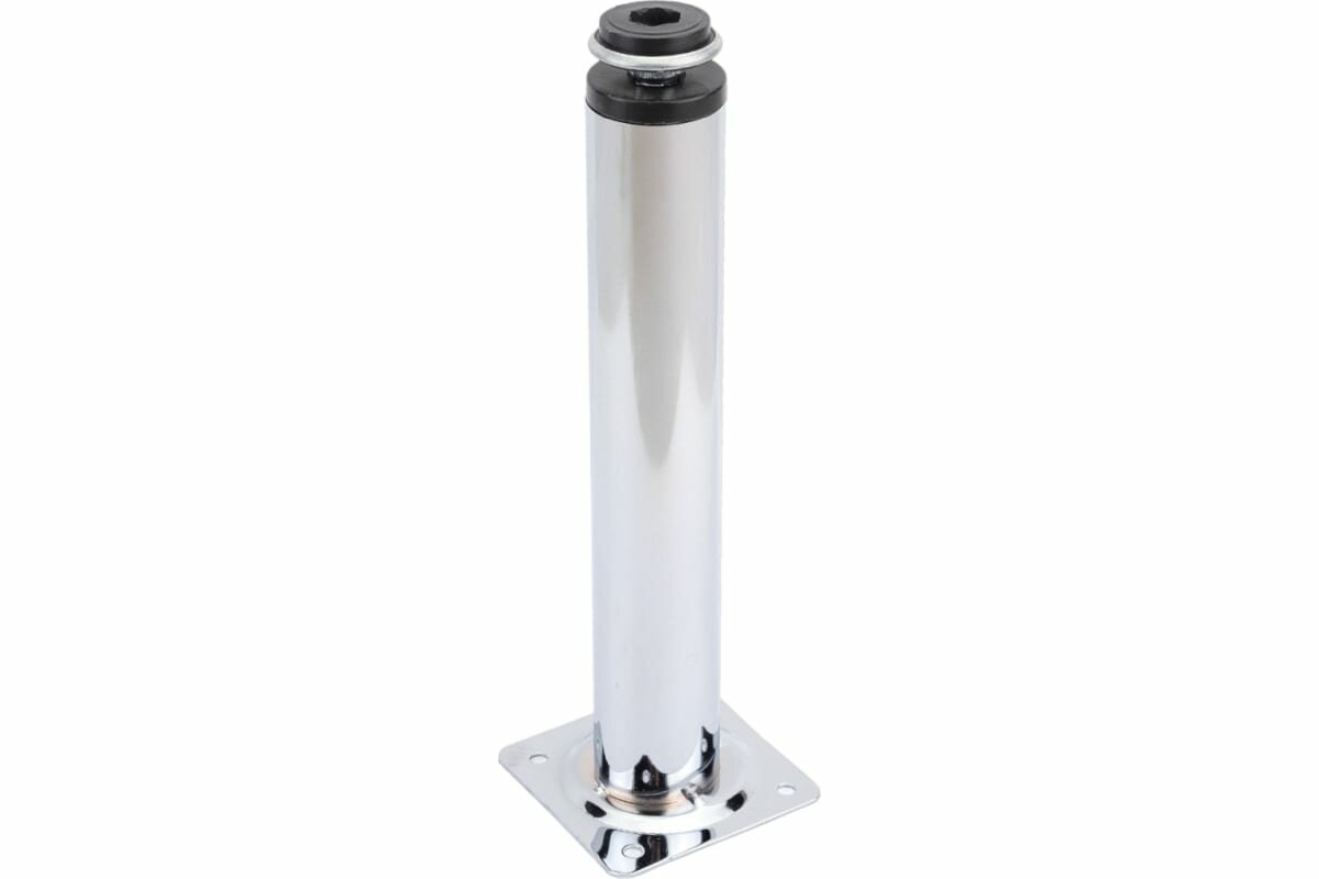 Tech-Krep Ножка металл. круглая, регулир. с винтом, D30x200мм, хром - накл. 127485