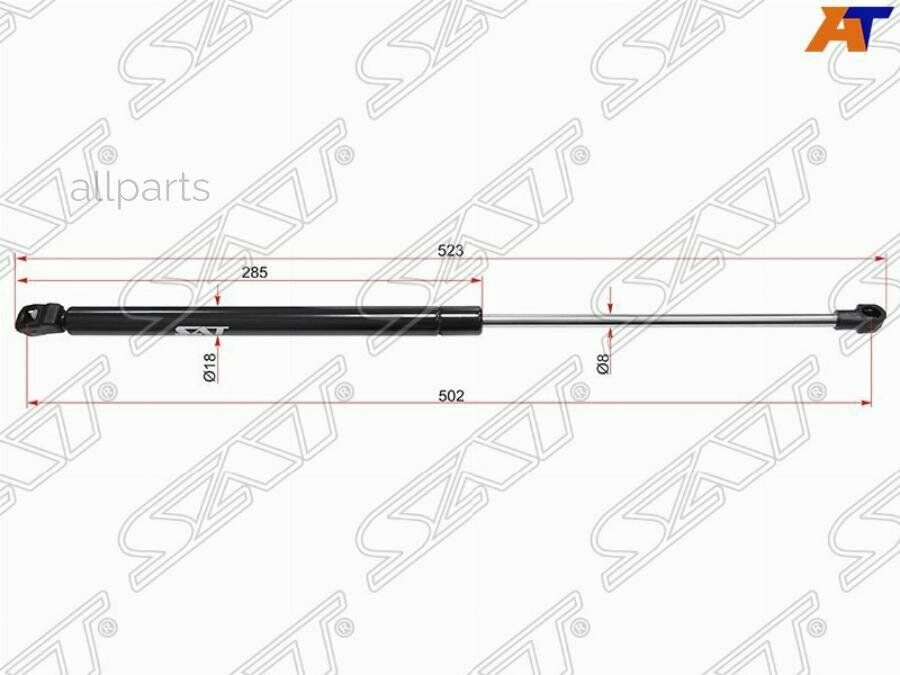 SAT ST-1J6827550 Амортизатор крышки багажника Volkswagen Golf 97-06 / Passat 96-05 (Справа=Слева)