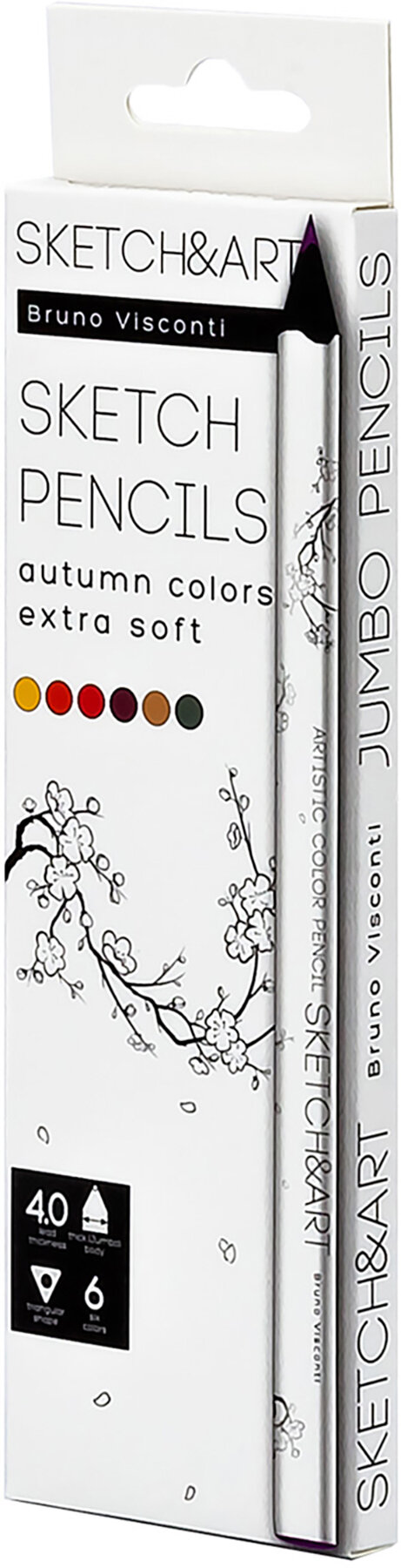 Скетч карандаши Sketch&Art. Осенний Пейзаж, утолщенные, 6 цветов