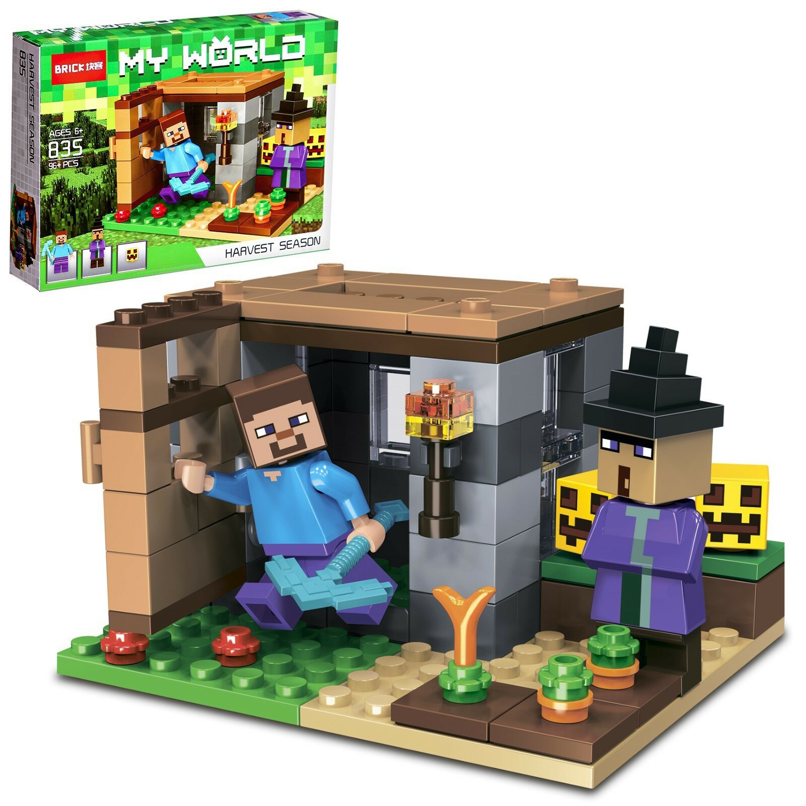 Конструктор блочный "Мой мир", 96 деталей