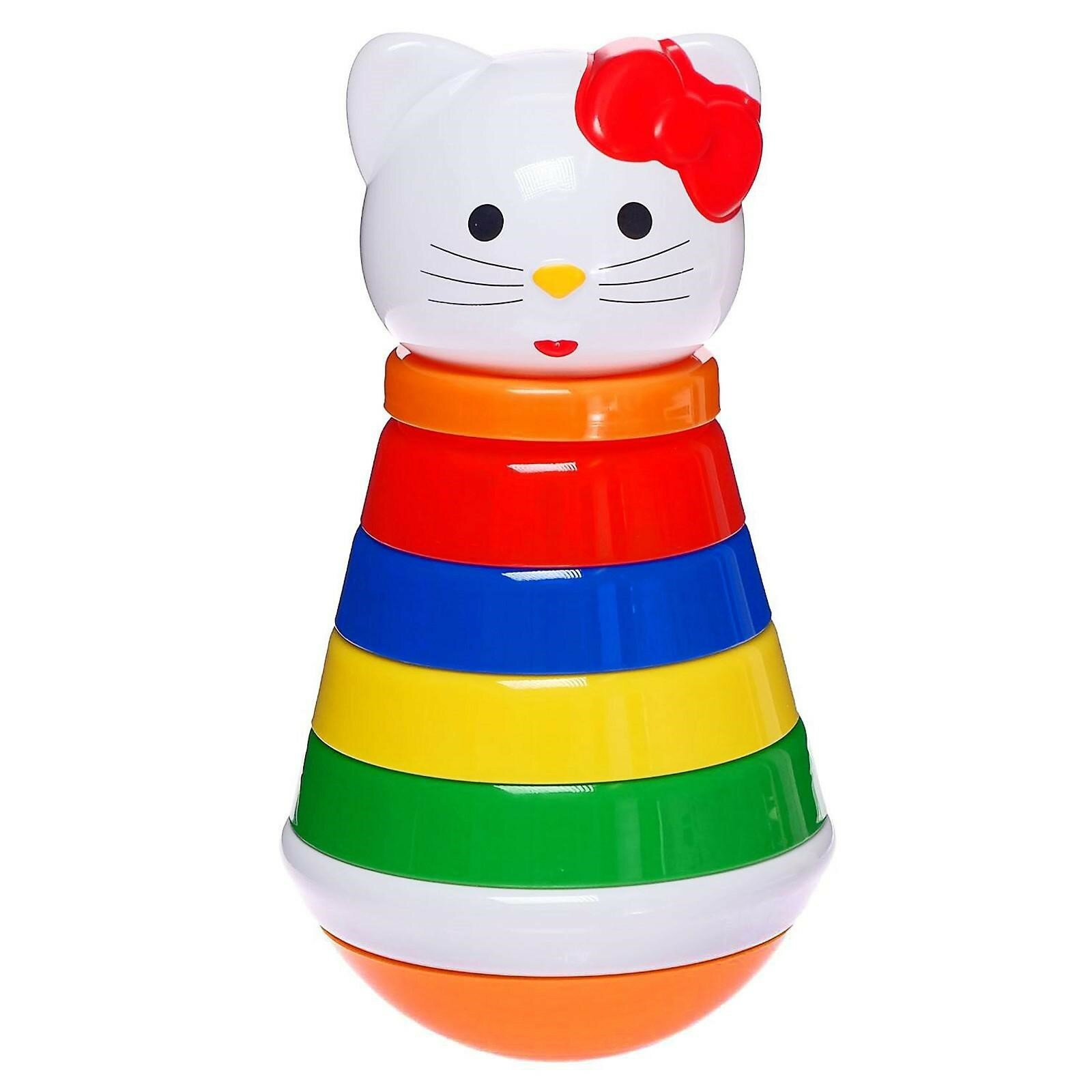 Пирамидка Stellar Неваляшка, пластик, 21см, для развития моторики, 1-3 лет