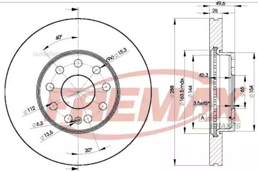 FREMAX BD5615 диск тормозной передний!\ Audi A3, Skoda Octavia, VW Golf 1.6-2.0TDi 03>