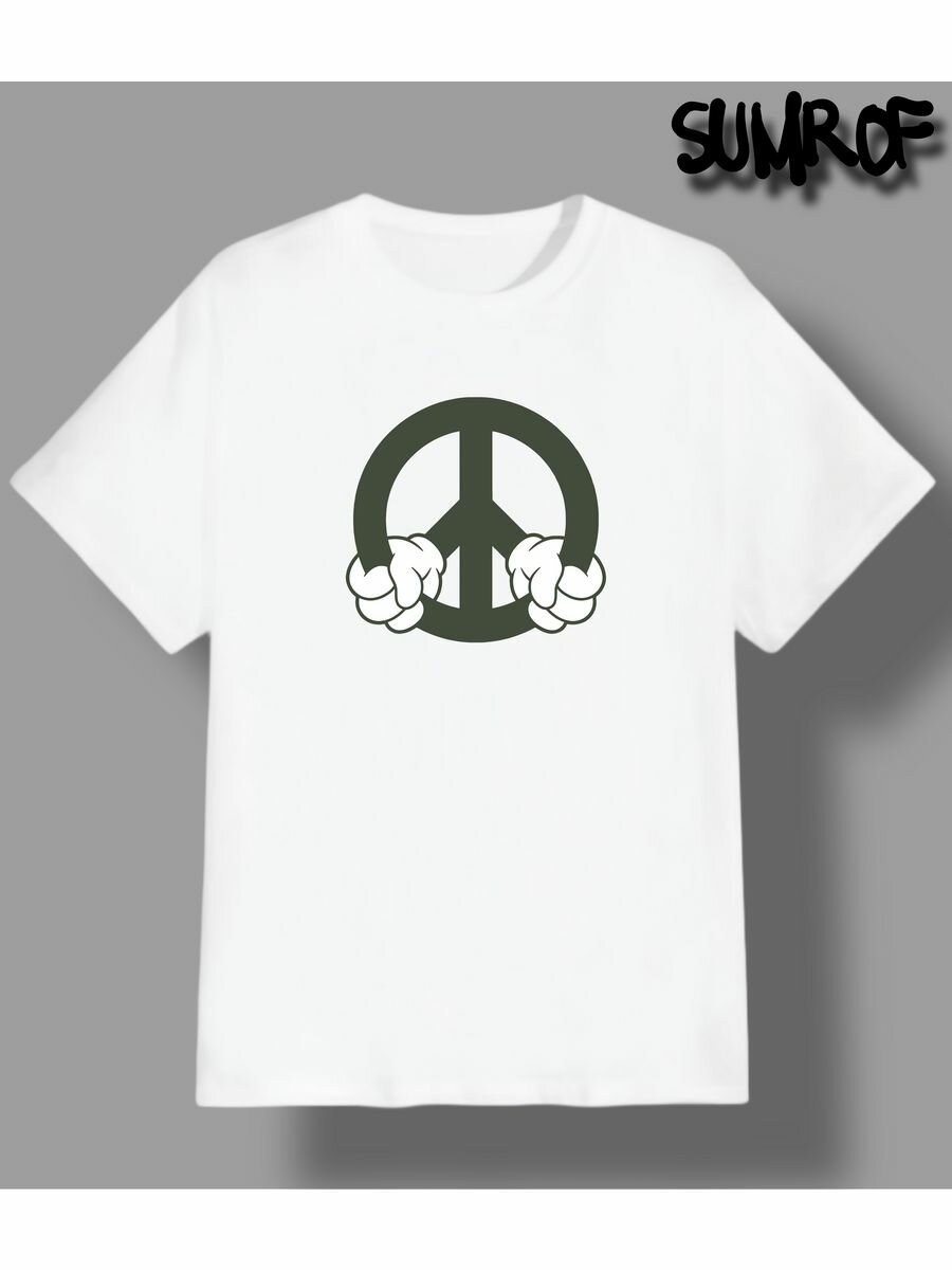 Футболка знак хиппи микки маус