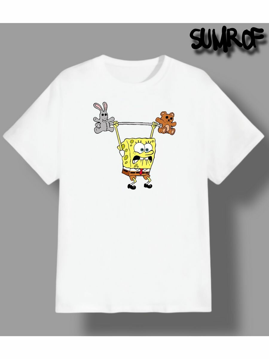 Футболка тяжелая атлетика губка боб