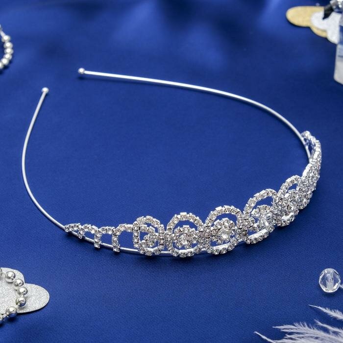 Диадема для волос Мерцание, овалы, серебро