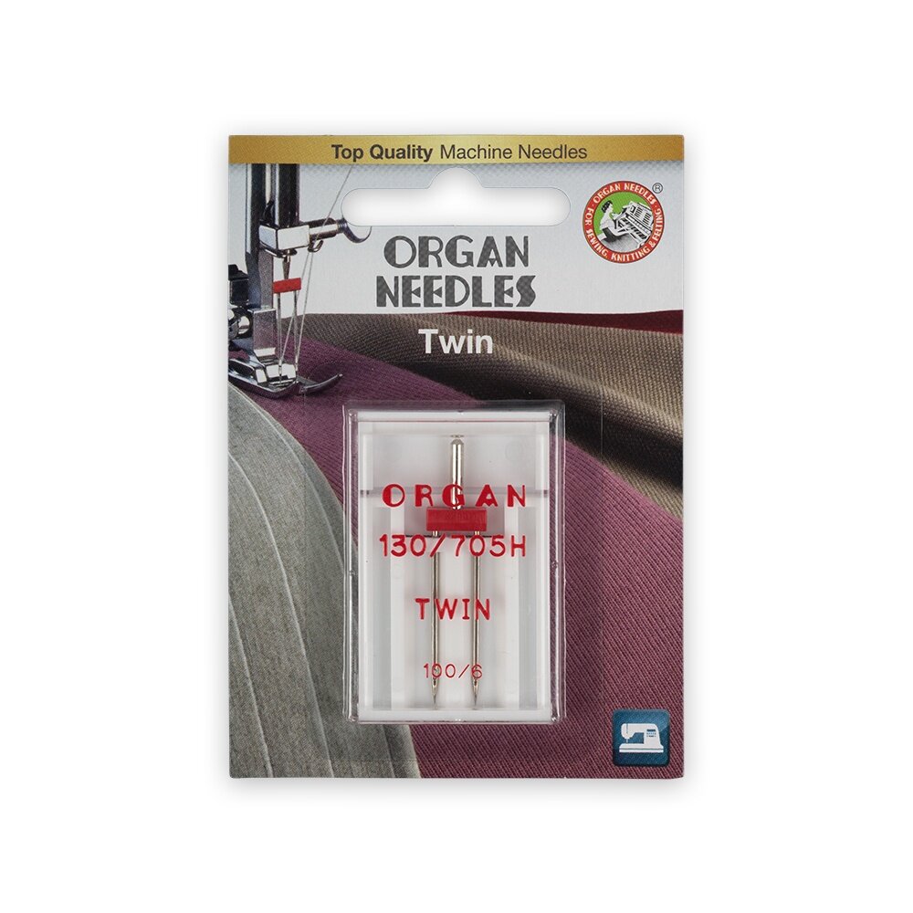 Иглы для швейной машины ORGAN 100/6, 1 шт, в блистере, двойные