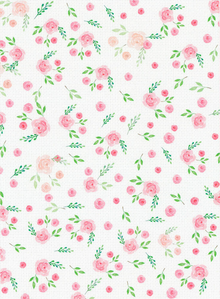 М. П. Студия КД-131-FL03 дизайнерская канва с рисунком для вышивания, хлопковая основа