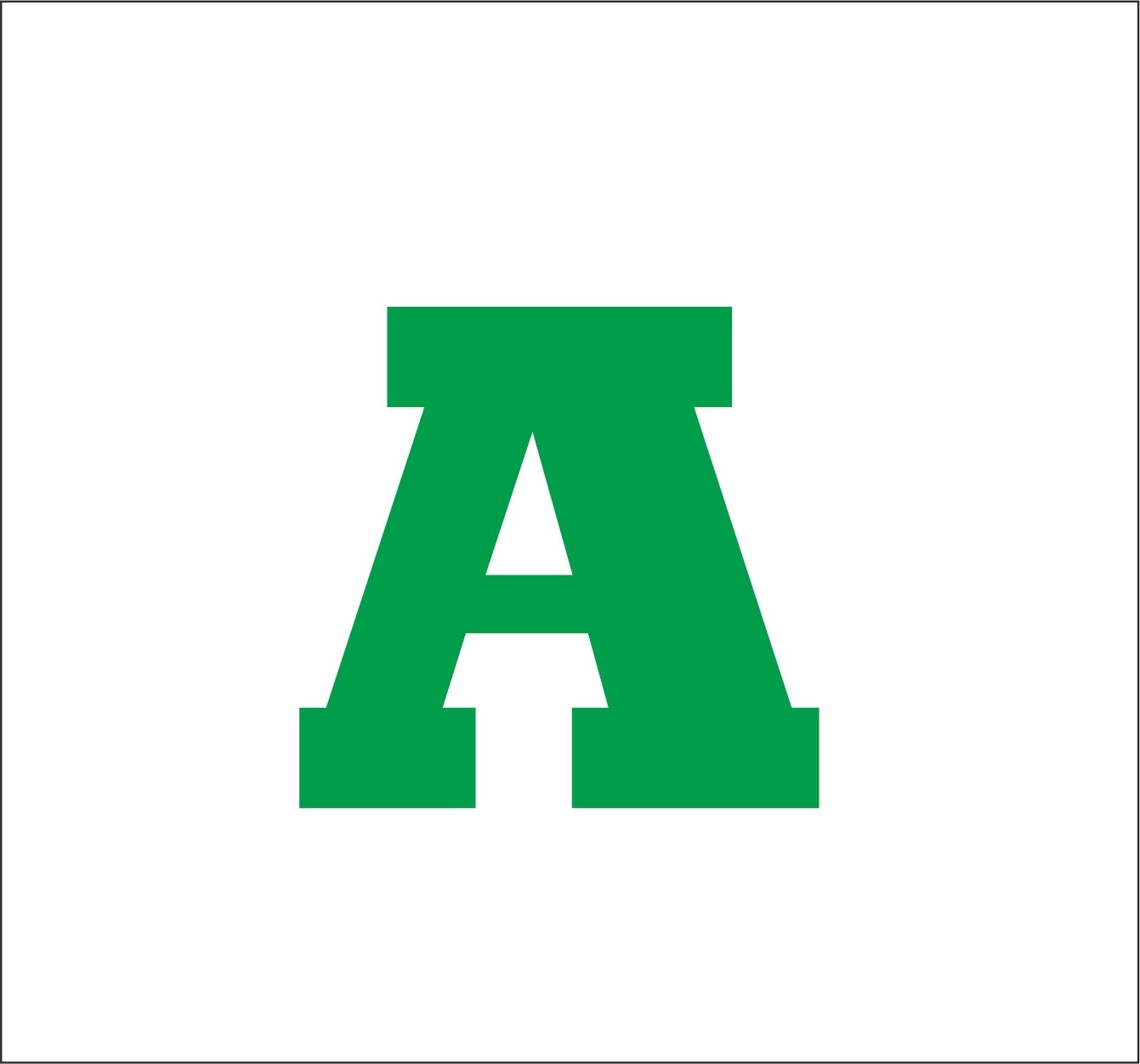 Буква А из акрила для вывесок 9 см / шрифт 6 зеленый