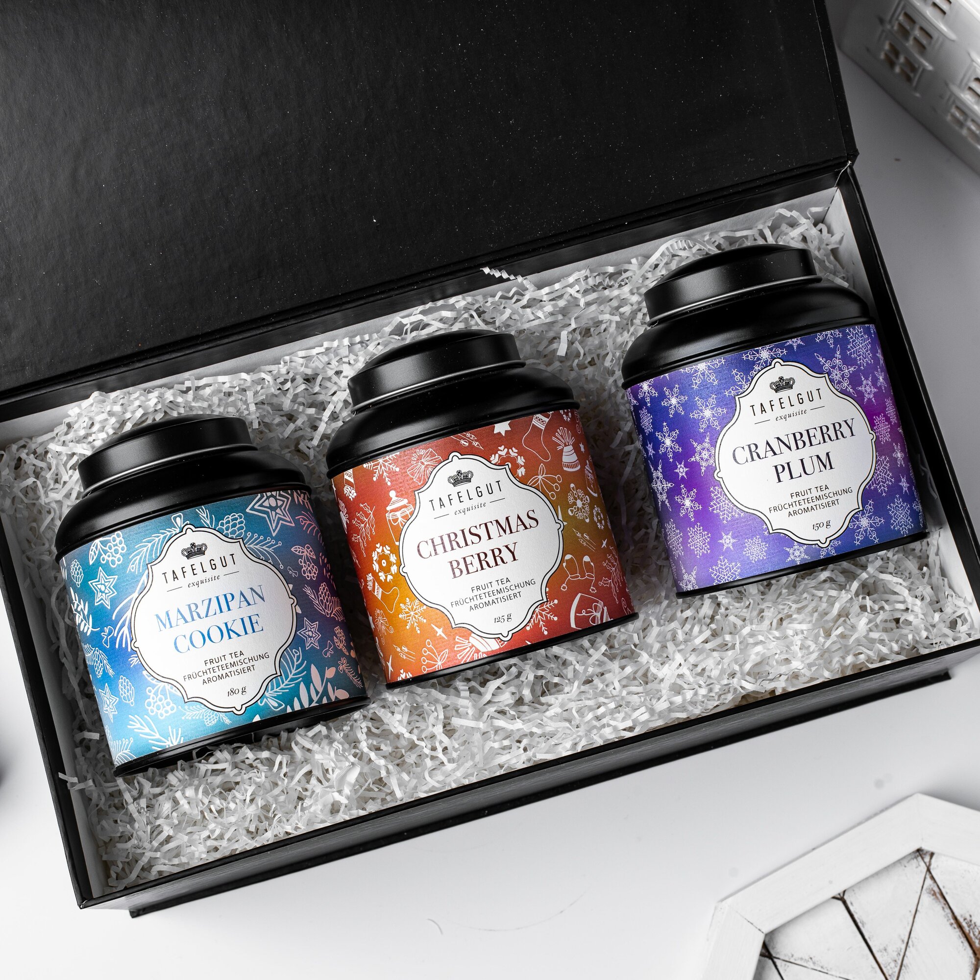 Подарочный набор зимнего чая Marzipan Cookie , Christmas Berry , Cranberry Plum