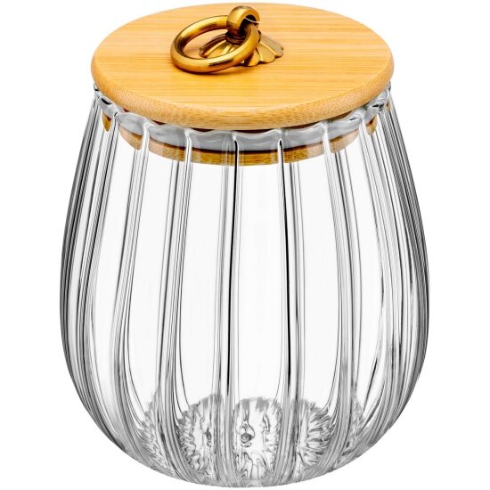 Банка Elan Gallery 10,5*10,5*13 см, 650 мл, с деревянной крышкой с силиконовым уплотнителем