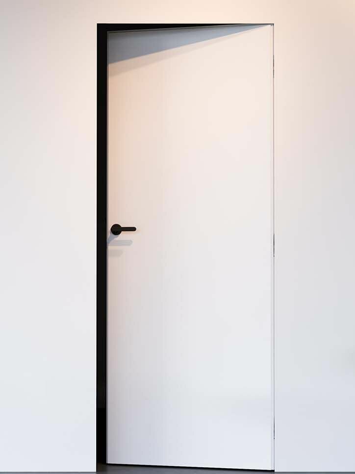 Дверь межкомнатная скрытая ДПГ INVISIBLE Reverse 700*2000 финиш-грунт 4-хBE (замок М1895 BL+зпсп 2шт AGB 2.0) L