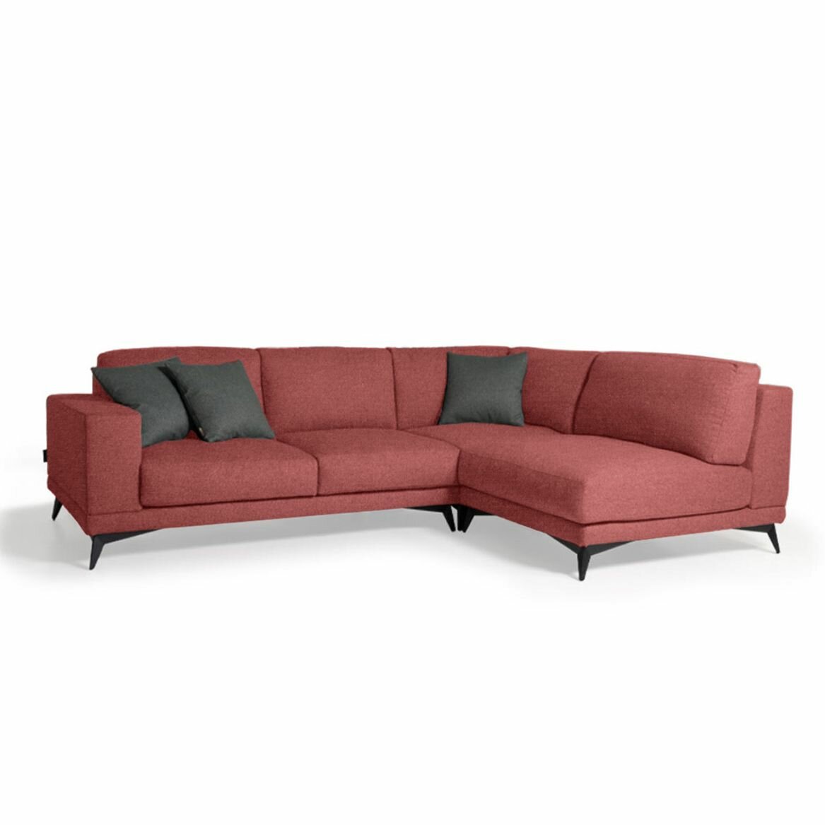 Диван Бергамо правый с оттоманкой со спинкой в ппремиальном велюре 2,85м/31