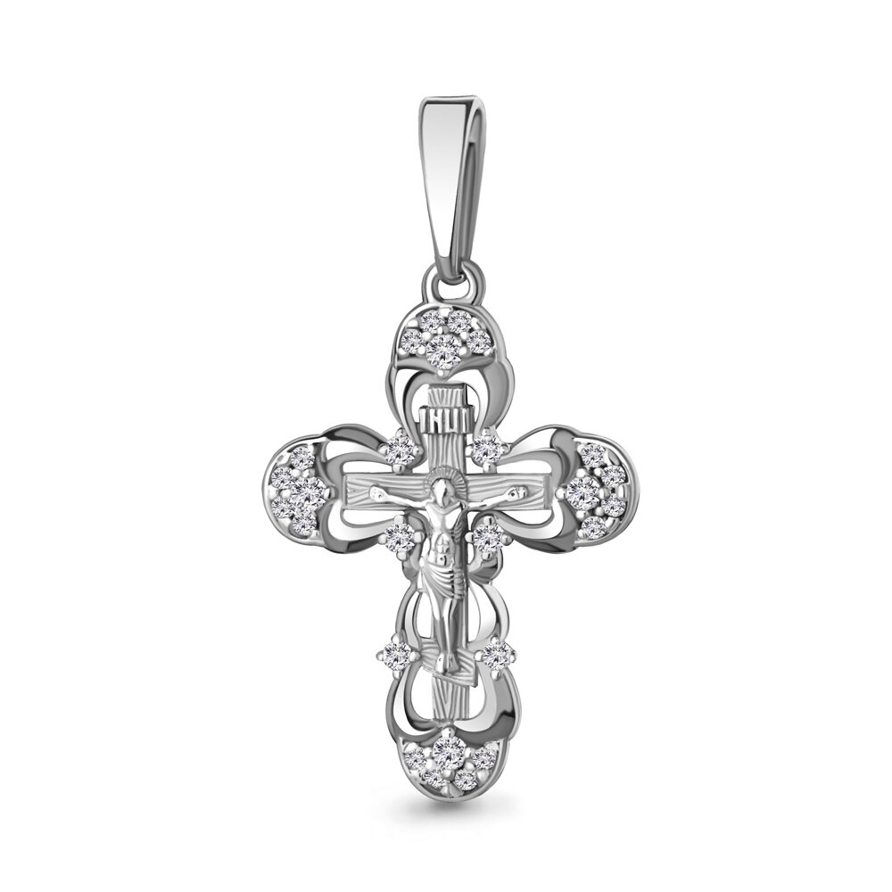 Подвеска, серебро, 925 проба, родирование, фианит