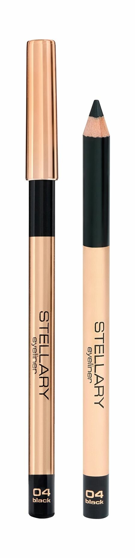 STELLARY Карандаш для глаз Eyeliner, мягкая текстура, 1.35 г, тон 04 Черный